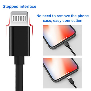 [Apple MFi Certified]2 in 1 Audio Charging Cable Compatible with iPhone,Lightning to 3.5mm Aux Cord Audio Jack Works with Car Stereo Speaker Headphone Car Charger Support iPhone13/12/11/11 Pro/XS/XR/8