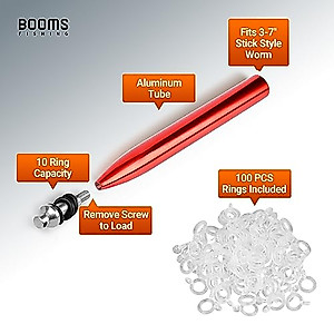Booms Fishing WR1 Wacky Rig Tool with 110pcs O-Rings for Worms