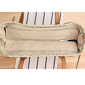 H.S.G.K Women's Summer Handbag Casual Multifunctional Shoulder Bags Straw Handbag Ladies Vintage Square Basket