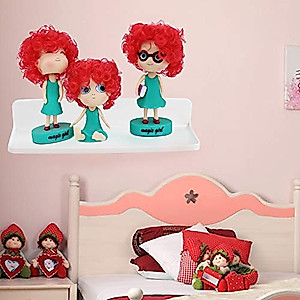 Wall Mounted Small Floating Shelf Stick On Wall Shelves for Bedroom,Kitchen,Bathroom Bedside Shelves to Display Speakers,Photo Frame,Watch,Keys,Cosmetics-Damage Free-Plastic-White(1Pcs/Set)