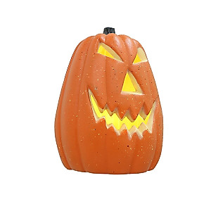 VOSAREA Halloween Led Pumpkin Lights Light Up Jack O Lantern Pumpkin Figurine Lantern Outdoor Pumpkin Decoration for Halloween Haunted House Props