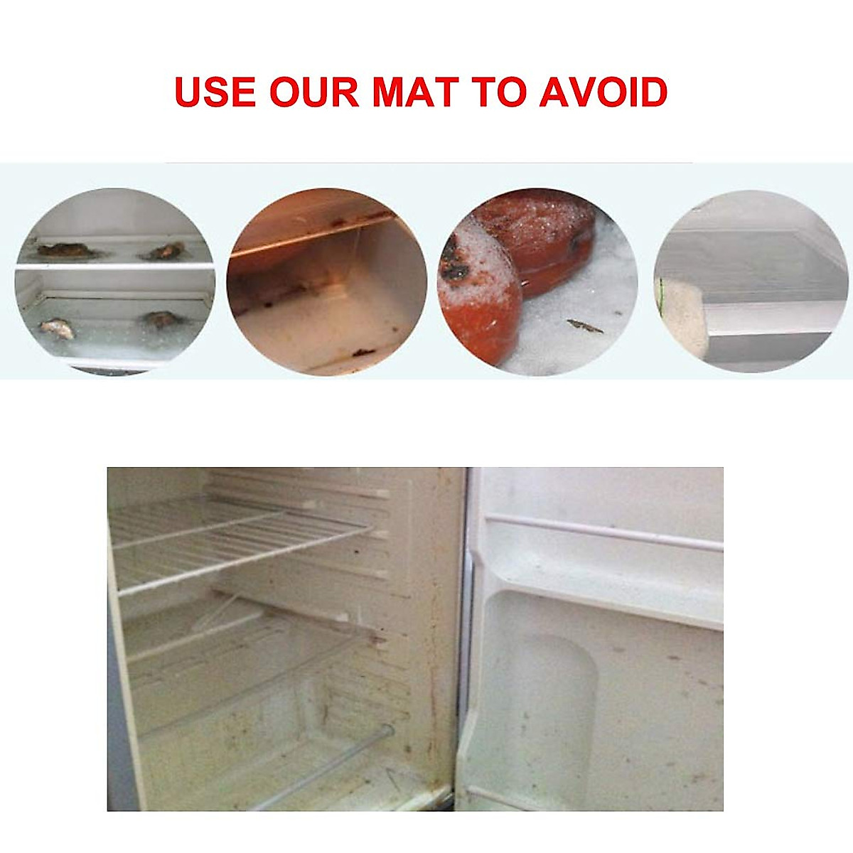 PaWuKi Refrigerator Mats, Washable Waterproof Drawer Table Mats Refrigerator Liners for Cabinets Storage Kitchen and Placemats