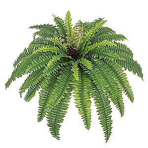 Galebeiren Artificial Ferns for Outdoors & Indoors, 40in Large Faux Ferns 39 Fronds Fake Boston Fern Plant for Planter Garden Porch Entrance Home Windowsill Yards Farmhouse Decoraction (1 Stem)