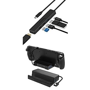 SABRENT Multi-Port USB-C Hub & 6-Port Docking Station Bundle | 4K HDMI, 95W PD, USB-A & USB-C Ports | Compatible with Steam Deck, ROG Ally, PS5, PC, MacBook
