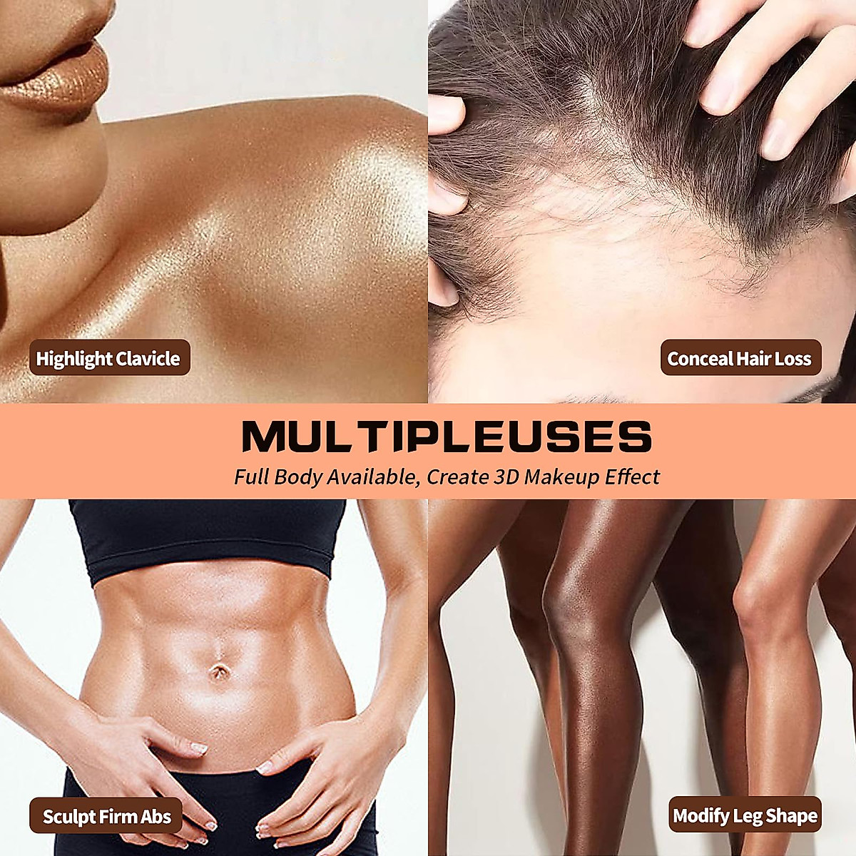 Contour Stick, Highlighter Stick, Blush Stick Set - Creamy Formula for Sculpting, Gleaming and Flushing the Face. All-in-One Contouring, Illuminating, Rouge Makeup Collection Sticks to Achieve Dimensional, Chiseled Facial Features and Refined Sculpted Loo