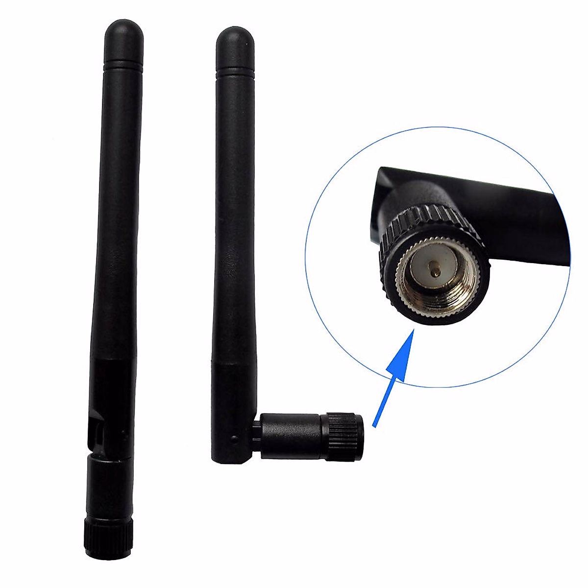 3dBi 2.4GHz Wireless Rubber Aerial Omni-Directional WiFi Antenna SMA Male Connector for Wireless Network Router Pack of 2