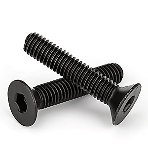 M8-1.25 x 12mm Flat Head Socket Cap Screws,Alloy Steel Grade 10.9, DIN 7991,Black Oxide, Allen Hex Drive,Hex Socket Drive, Fully Thread 50Pcs