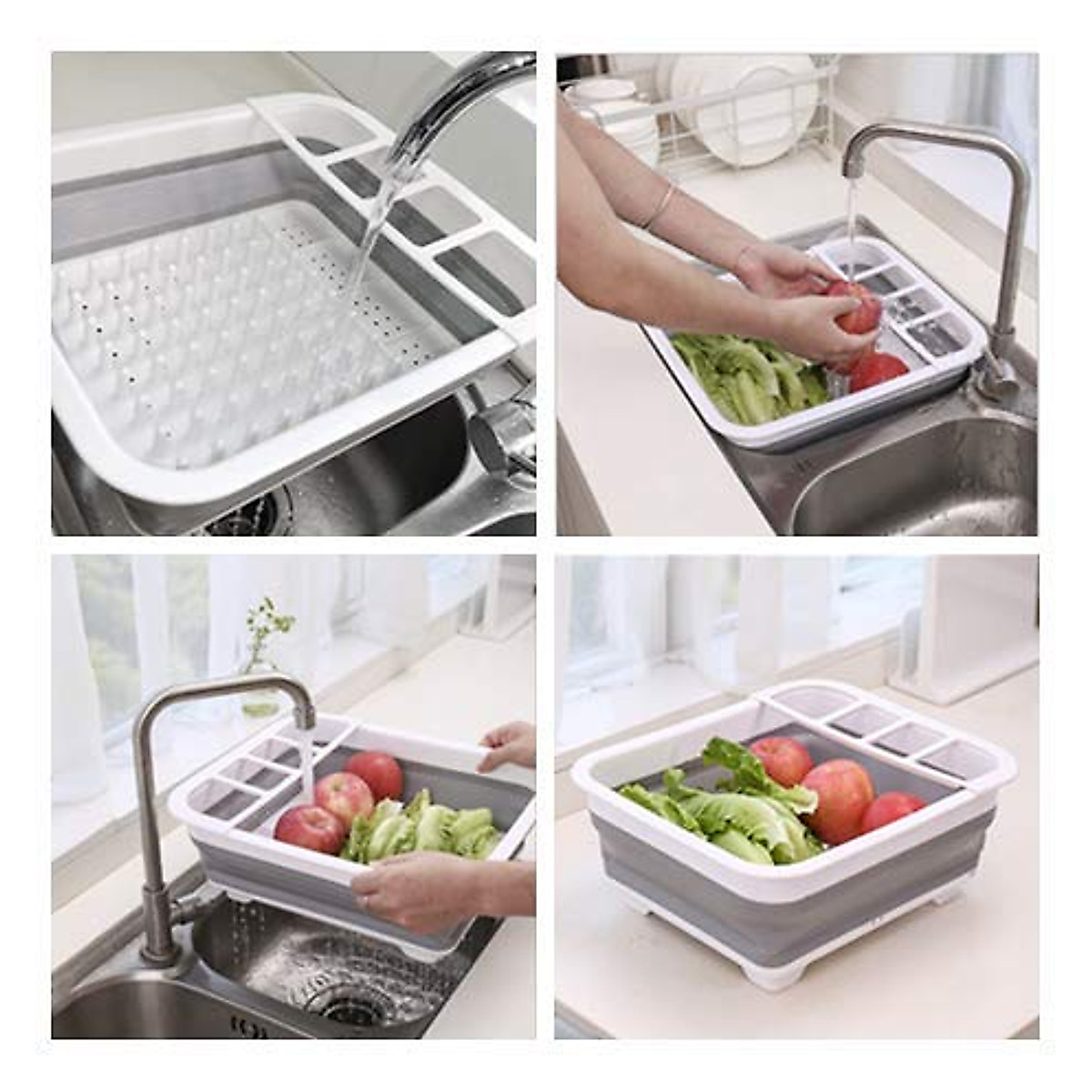 ZOUYO Collapsible Dish Drying Rack Portable Dish Drainer Dinnerware Organizer for Kitchen Counter RV Storage Campers