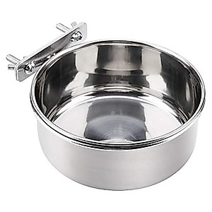 HEEPDD Bird Parrot Feeding Cup, Stainless Steel Food Water Bowls Dish for Small Animals Chinchilla Ferret Cockatiel Conure Parakeet