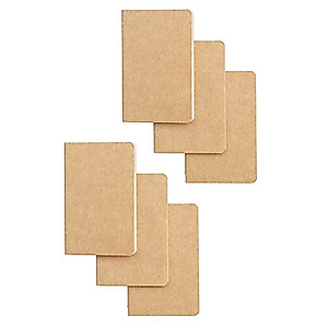 TWONE Pocket Notebook, 6 Pack Softcover Mini Notebooks 3.5" x 5.5" Kraft Brown Notebook Small Memo Notepad for Men Women Kids Traveler Author, 30 Sheets,60 Lined Pages