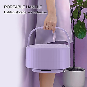 Foldable Mini Small Portable Washer Washing Machine Folding Washing Machine Bucket Washer for Clothes Laundry for Apartment Laundry Camping RV Travel Underwear Socks Clothes 9L Purple