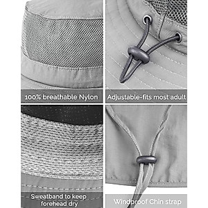 Camptrace UPF 50+ Sun Hats for Men Women Wide Brim Sun Protection Mesh Hat with Neck Flap Fishing Hiking Gardening Hats