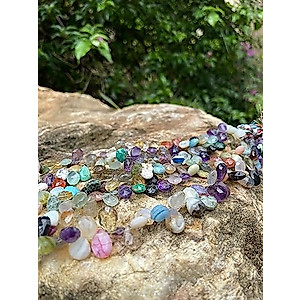 Natural Natural Multi Gemstone YGN-Drops- Faceted Beads 8×10mm 8 inch Long String Jewelry Making Gemstone Beads for Necklace Bracelet