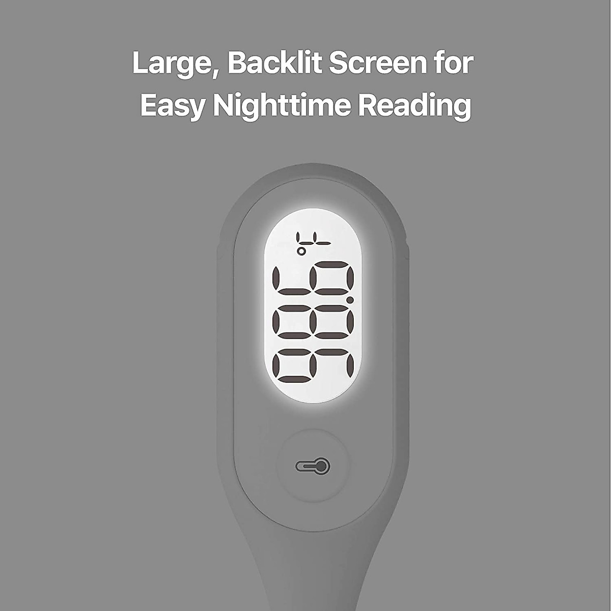 iHealth Digital Oral Thermometer PT1,Fever Thermometer with Dual-Sensors for High Accuracy, Rectum Armpit Reading Thermometer for Adults and Babies, Memory Recall and Extra Large LCD Backlit Display