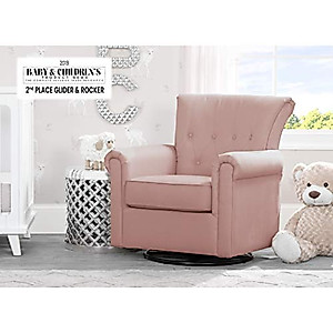 Delta Children Harper Glider Swivel Rocker Chair, Blush