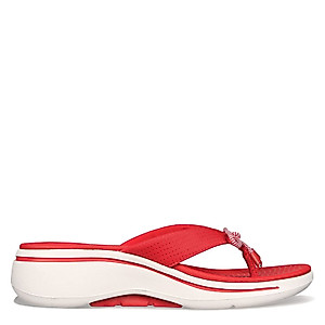 Skechers Women's, GO Walk Arch Fit Sandal - Lakeside Sandal RED Bean 9 M