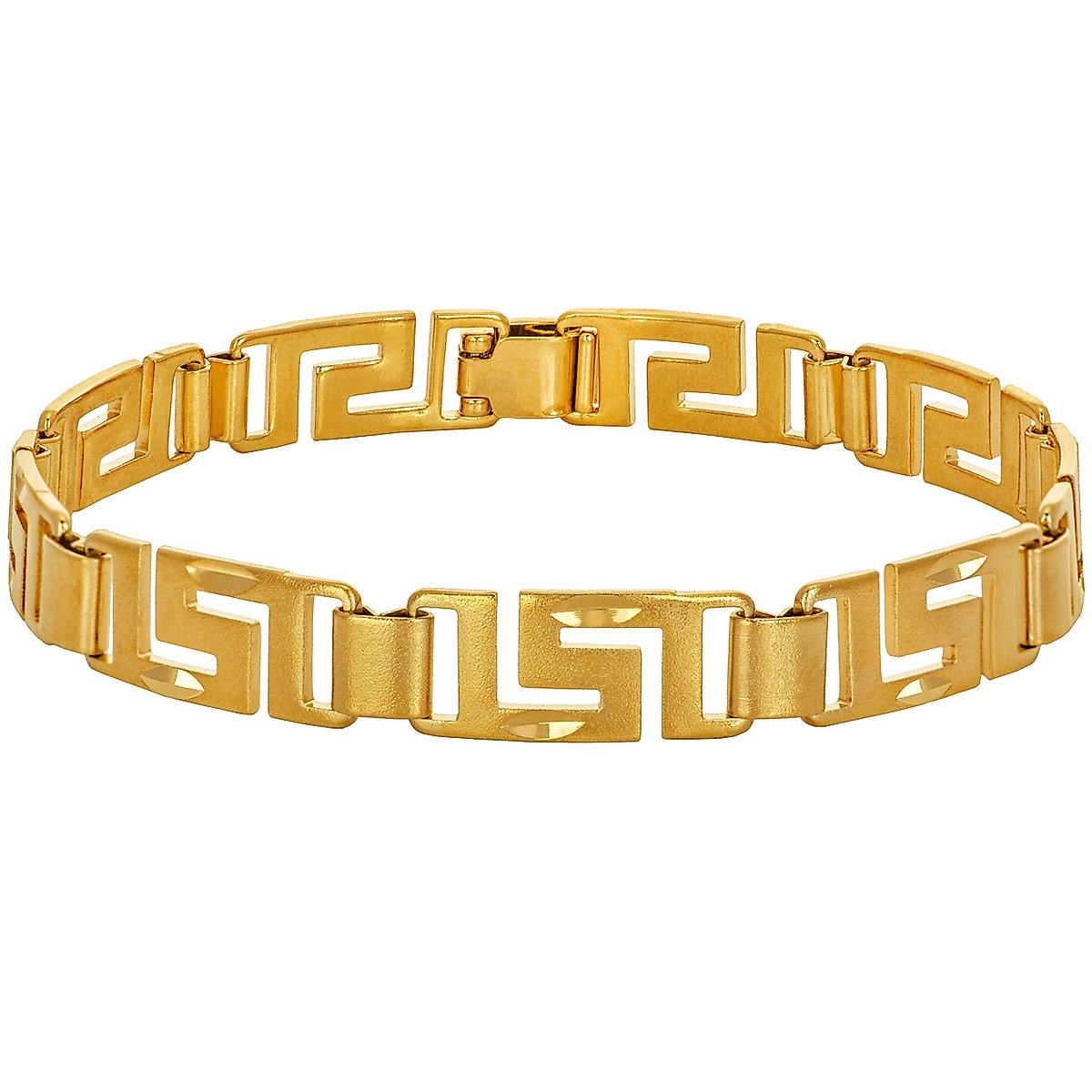 LIFETIME JEWELRY 8.5mm Greek Key Bracelet for Women and Men 24k Real Gold Plated Charm (9)