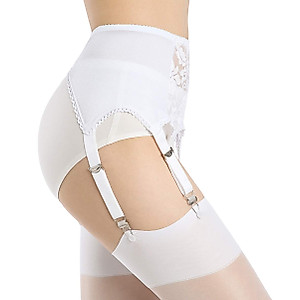 Lace Thigh Garter Belt Stretchy Suspender Strap Belt for Lingerie Thigh Stockings White