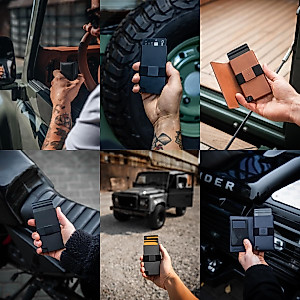 Ekster Parliament Men's Wallet | RFID Blocking Leather Minimalist Wallet | Slim Wallet for Men - Designed for Quick Card Access with Push Button (Nappa Black)