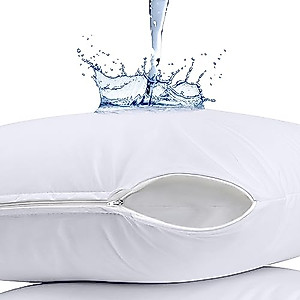 Utopia Bedding Waterproof Pillow Protector Zippered (2 Pack) Standard – Bed Bug Proof Pillow Encasement 20 x 26 Inches
