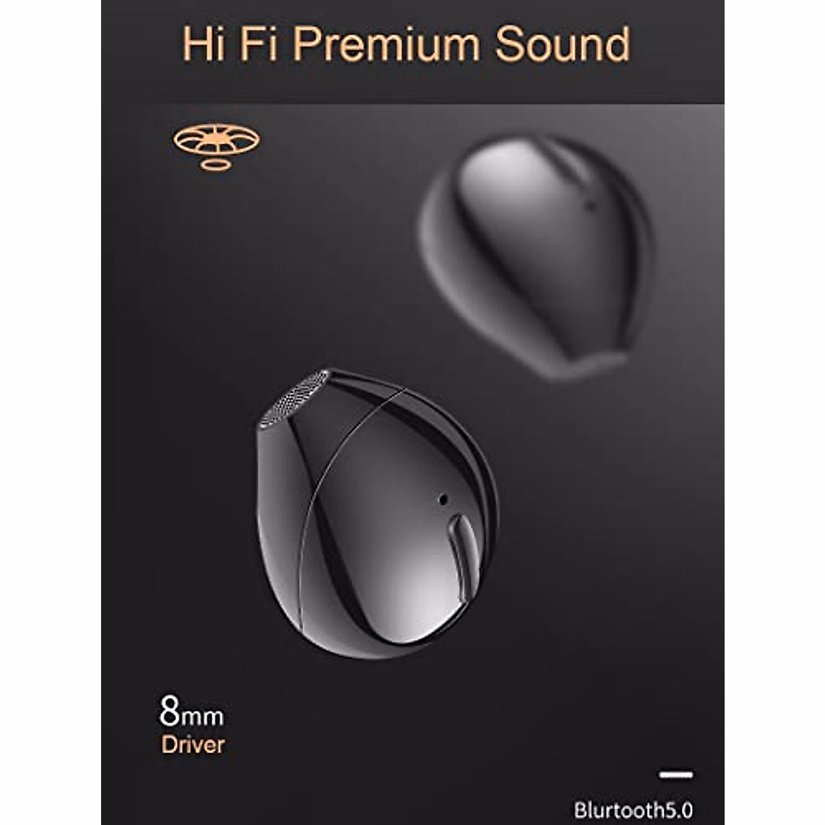 Xmenha White Invisible Earbuds Long Endurance Hours Playtime Mini Bluetooth Earbuds True Wireless Earbuds Stereo HiFi Music IPX5 Waterproof Noise-Cancelling Discreet with Wireless Charging Case