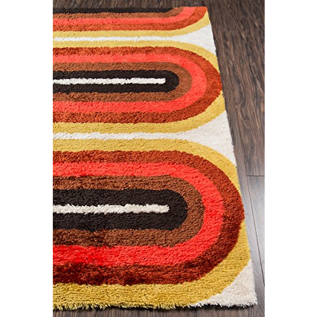 Novogratz by Momeni Novogratz Retro Collection Retro Wave Shag Area Rug, 3'6" x 5'6", Red