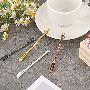 Mini Spoons Set of 4 Mini Shovel Spice Spoon Small Spoons for Spice Tiny Spoons for Powder Small Spice Spoon Mini Spatulas Spoon Small Gold, Silver, Antique Brass, Black Gray Spoons