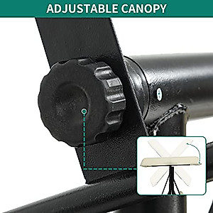 YITAHOME Porch Swing Bed 3-Seats Outdoor Patio Swing Heavy Duty Swing Chair with Adjustable Canopy Removable Cushion, Suitable for Adult in Garden, Poolside, Balcony, Beige