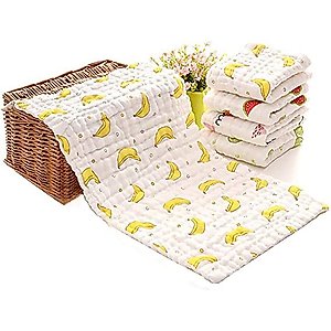Naisian Muslin Baby Burp Cloths 20 * 10 Inches, 5 Pack Super Absorbent Burping Cloths 100% Organic Cotton Milk Spit Up Rags Unisex for Sensitive Skin|Shower Gift for Baby Registry