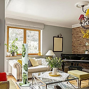 ZUYYON Tower Fan Dust Cover, Vertical Fan Dustproof Protection Cover for 37-47 Inch, Floor Standing Fan Washable Protect Cover, Household Stand Fan Flower Pattern Cover(Green Leaves)