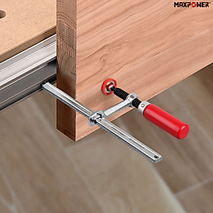 MAXPOWER Quick Screw Guide Rail Clamp for MFT and Guide Rail System, 7-7/8" Capacity x 2-3/8" Throat Depth, 530lbs Clamping Force - 2 Pack