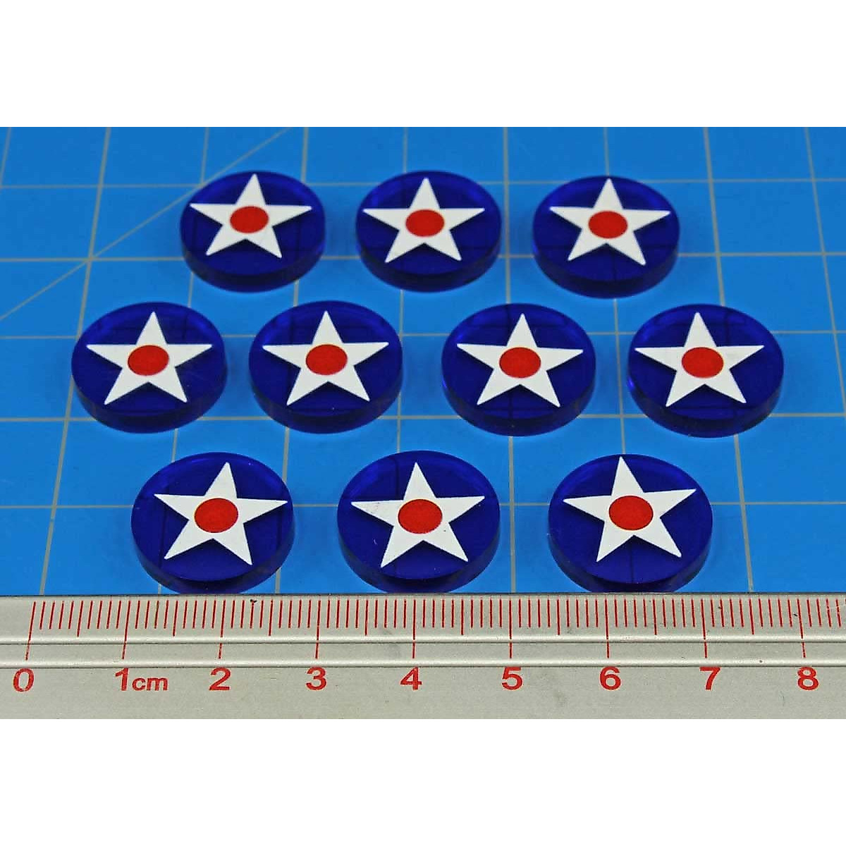 LITKO World War Two Miniature Wargames National Faction Token Game Pieces Compatible with Bolt Action (10) (Pacific Theater American Pre-War Roundel)