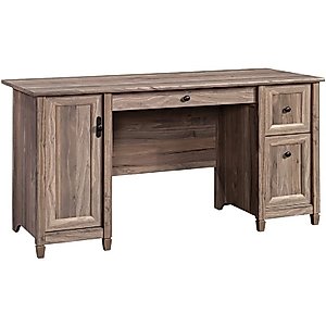 Sauder Edge Water Home Office Computer Desk with Storage, Washed Walnut Finish