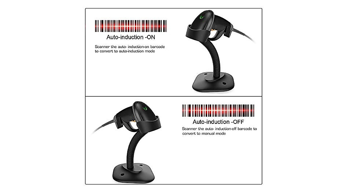 Esup Barcode Scanner with Stand | Wired USB Laser Reader