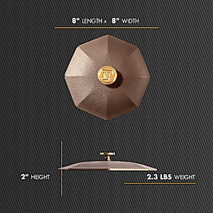 FINEX 8" Cast Iron Skillet Lid with Brass Handle, Modern Heirloom, Handcrafted in the USA, Pre-seasoned with Organic Flaxseed Oil