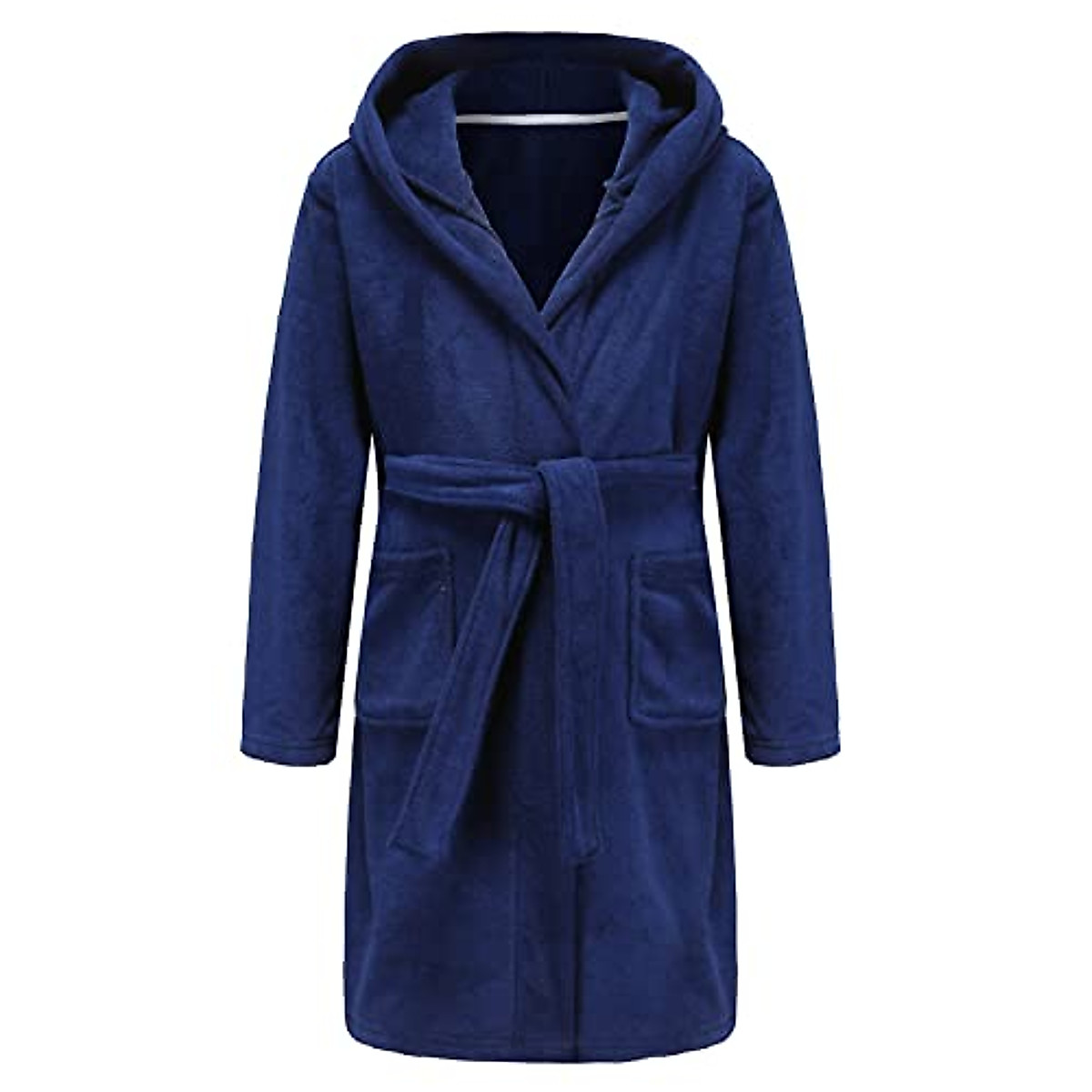 E.W Apparel Kids Boys Girls Hooded Towelling Bathrobe Dressing Gown 100% Cotton Terry Towel Soft Terry Cloth Robe 5-16 Years(Navy,7-8 Years), 2022-09-13