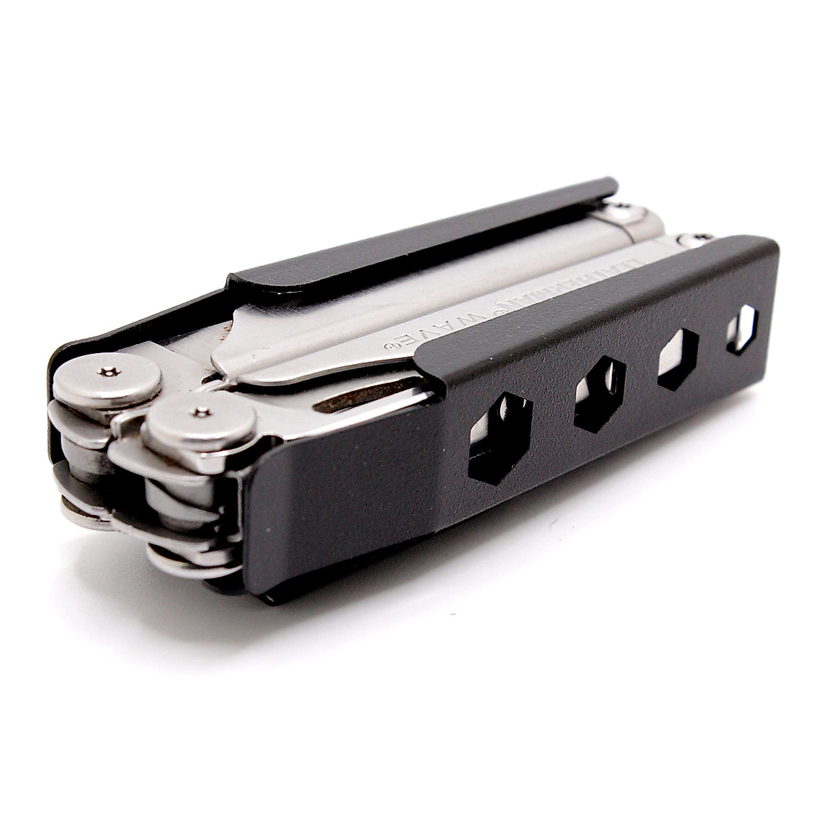 WAVE PLUS/NEW WAVE Sheath Compatible with Leatherman Multitools Made in The USA made of spring steel (TOOL NOT INCLUDED) (2.25" BELT CLIP)