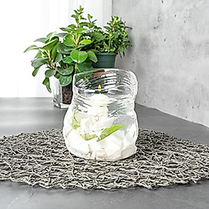 22 Ounce Glass Zipper Bag, 1 Large Glass Bag - Realistic Crinkled Edges, Serve Candy, Popcorn, or Nuts, Clear Glass Bag Bowl, Dishwasher-Safe, Flat Base - Restaurantware