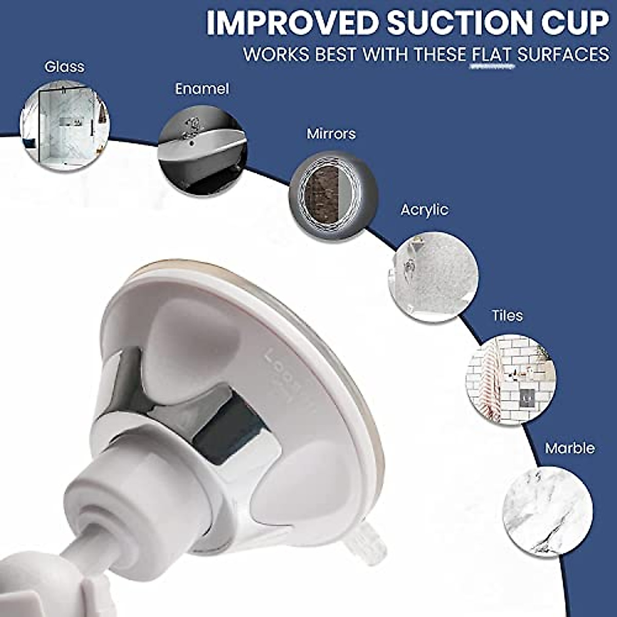 Fogless Shower Mirror for Shaving with Upgraded Suction, Anti Fog Shatterproof Surface and 360° Swivel - Includes Optional Hook Accessory To Transform Suction Mirror Into Hanging Mirror - 6.3" x 6.3"