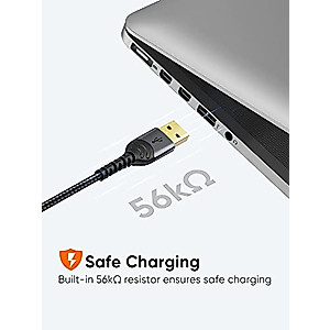 CableCreation Short USB C Cable 3A Fast Charging 2 Pack 1FT, USB-A to USB-C Charge Double-Braided Exterior Compatible with iPad Mini Galaxy S21 S20 S10 S9 Note 10 9 PS5 Controller, USB C Cord Gray