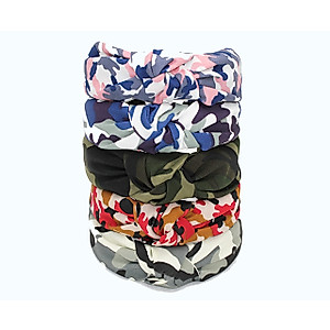 YETASI Headbands for Women Knotted Headband for Women Green Camo is Chic. Top Knot Headband Designer is Unique. Fashion Headbands with Knot Head band