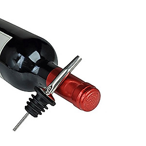 LanMa Olive Oil Spout Pourer, 2PCS Stainless Steel Liquor Bottle Pourers Spouts with Rubber Dust Caps