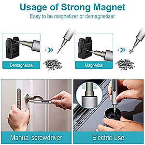 Mini Electric Screwdriver Set, Portable Rechargeable Cordless Power Screwdriver Set with 20 Precision Bits 3 LED Magnetic Repair Automatic Manual Tool Handy for Phone Watch Camera Laptop Toys