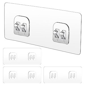 WY LIGHTING LEVEL 4 Pack Shower Caddy Adhesive Replacement, Strong Adhesive Sticker Hooks for Corner Shower Caddy Bathroom Shelf Basket Soap Dish Hanging Hooks Kitchen Accessories No Drilling