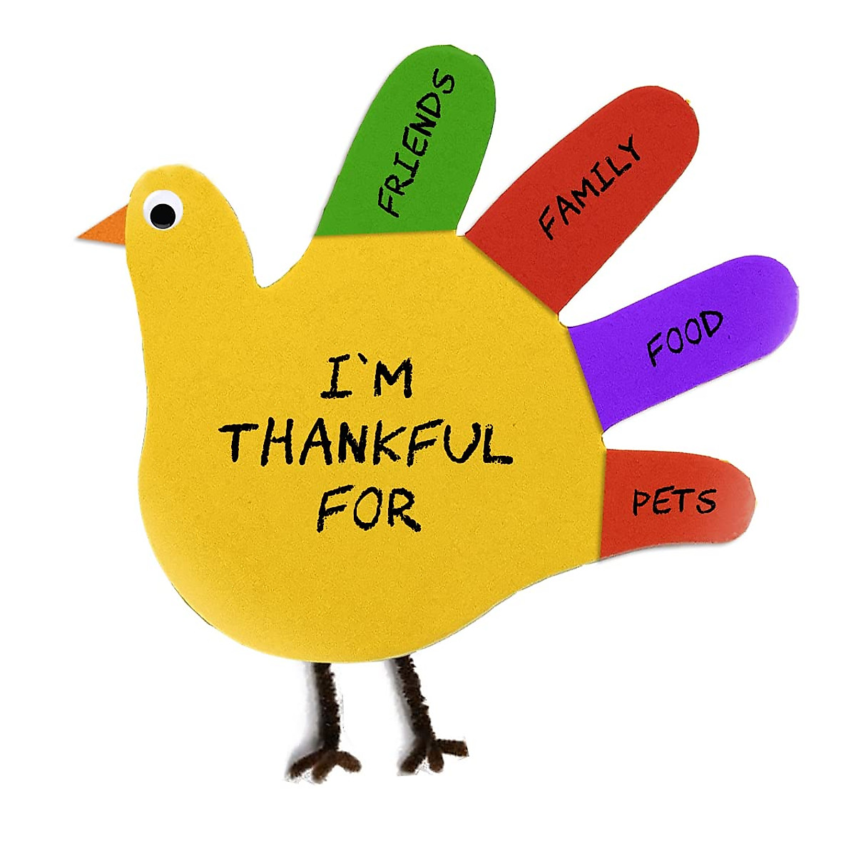 Foam Handprint Cut Outs Hand Cutouts Hand Decoration Bulletin Board Cut Outs Hand Prints Classroom Decor Hand Decorations Cutouts for Classroom Decoration 6" Medium Large Die Cut Shapes 24 Pcs