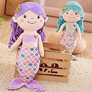 Athoinsu 12'' Purple Mermaid Stuffed Animal Soft Cute Adorable Mermaid Princess Plush Toy Doll Valentine's Day Birthday Children's Day Decors for Toddler Girls