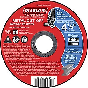 Diablo 4-1/2 in. x 0.040 in. x 7/8 in. Thin Kerf Metal Cut-Off Disc (15-Pack)
