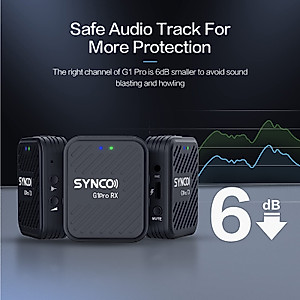 Synco G1 A2 PRO Camera Microphone Wireless Lavalier Mic with Charging Case for Phone Smartphone Type-c Professional Studio YouTube Charging (Synco G1 A2 Pro)