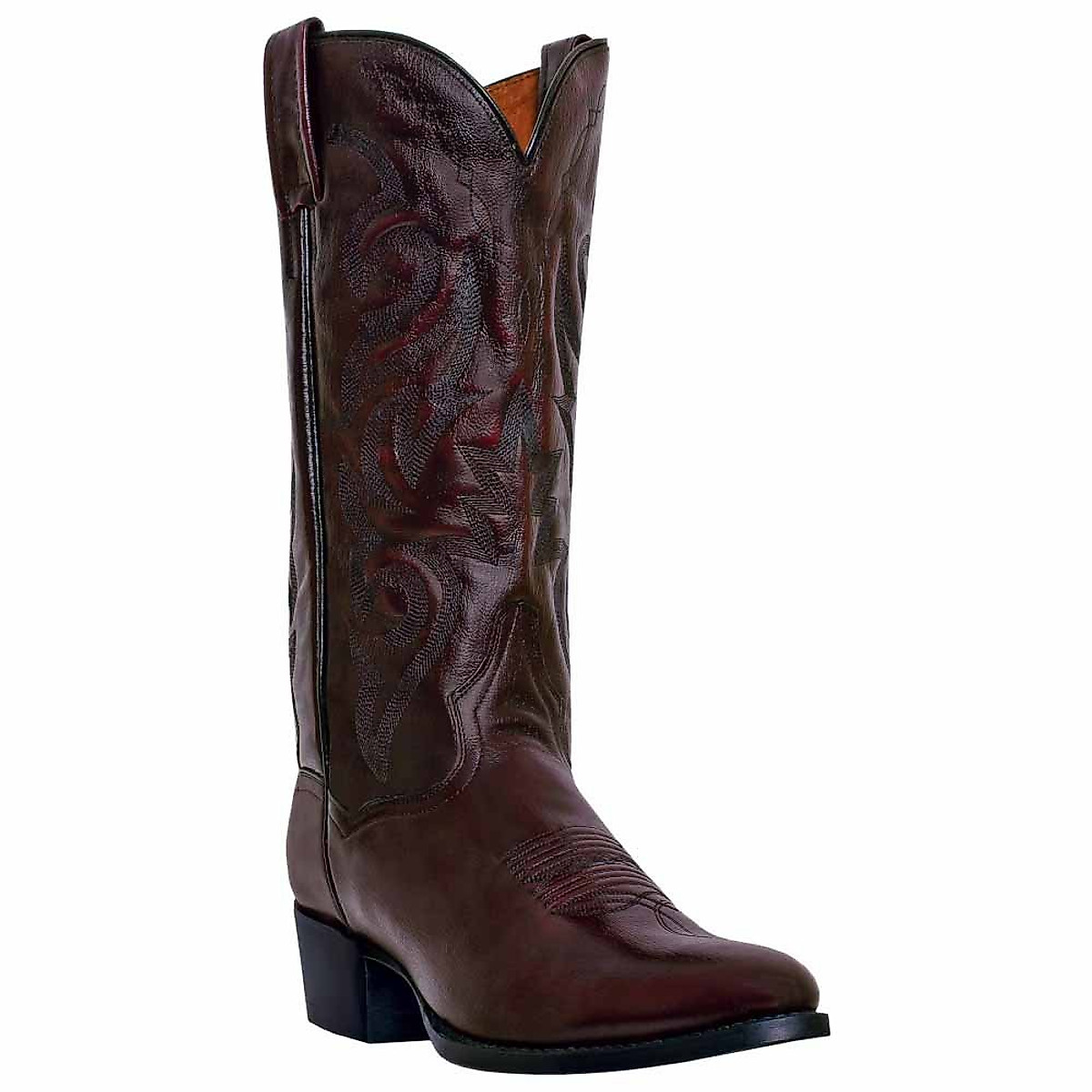Dan Post Men's Milwaukee RToe 13" Black Cherry Mignon Leather Cowboy Boot 10.5EW