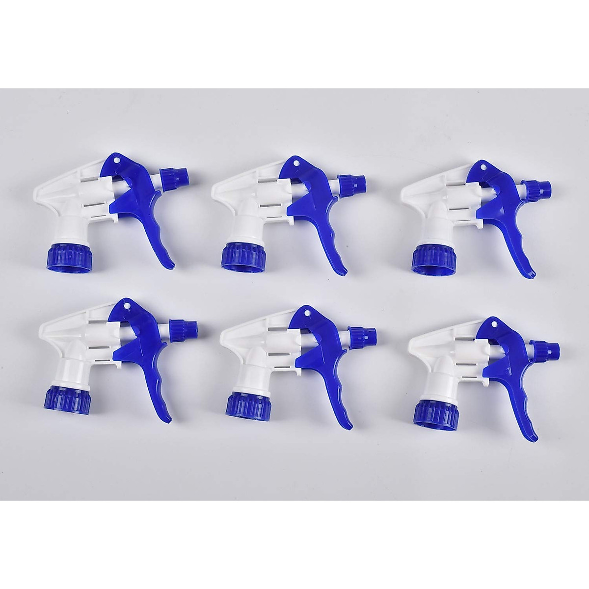 YUZKENCI Trigger Sprayer 12 Pack, Heavy Duty, White and Blue - 28/400 Neck/Thread Size (D Type, 10" Dip Tube)